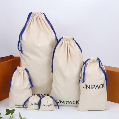 China Custom Cotton Twill Drawstring Shopping Bag 10x12 inch for Shoes Clothes Packaging for sale