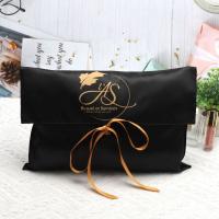 China Custom Printed Satin Envelope Bag for Hair Wig Cosmetic Packing Luxury Silk Pouch 20x30cm for sale