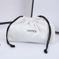 China Promotion Organic Cotton Makeup Packing Drawstring Dust Bag with Square Bottom for sale