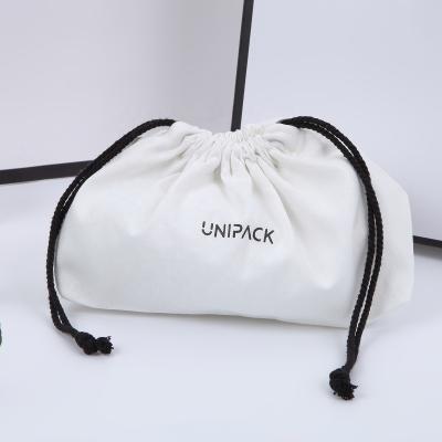 China Promotion Organic Cotton Makeup Packing Drawstring Dust Bag with Square Bottom for sale