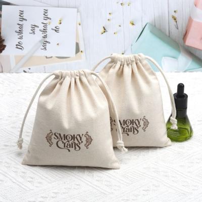 China Eco Friendly Cotton Canvas Drawstring Bag 20x30cm for Cosmetic Storage with Custom Logo for sale