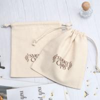 China Eco Friendly Cotton Canvas Drawstring Bag 20x30cm for Cosmetic Storage with Custom Logo for sale