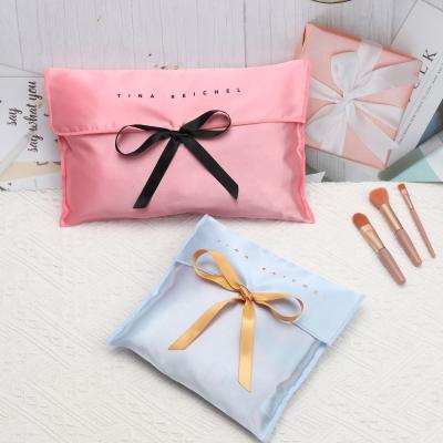 China Custom Logo Silk Satin Envelope Dust Pouch 8x10 Inch for Luxury Packaging for sale