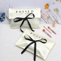 China Custom Logo Printed Satin Envelope Dust Bag 30x40cm for Wig Wallet Bundle Pouch for sale
