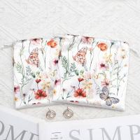 China Custom Silk Satin Drawstring Pouch 10x10cm Full Screen Printed Dustproof Jewelry Bag for sale