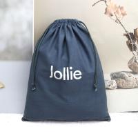 China Custom Cotton Linen Drawstring Bag 40x50cm Dust Bag with Silk Screen Printing for sale