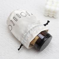 China Round Bottom Satin Gift Candle Packaging Bag Custom Printed Drawstring Pouch for sale