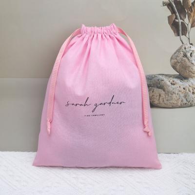 China Eco Friendly Muslin Cotton Dust Bag Drawstring Jewelry Pouch 20x30cm for sale
