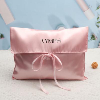 China Custom Logo Satin Envelope Dust Bag 4x6 8x10 Inch for Hair Wig Bundle Handbag Packaging for sale