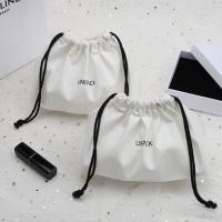 China Square Bottom Cotton Canvas Pouch Custom Printed Skincare Makeup Drawstring Bag for sale