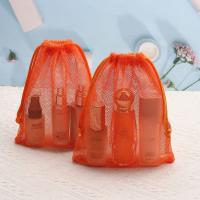 China Custom Logo Printed Nylon Mesh Drawstring Bag 10x15cm for Cosmetic Soap Storage for sale