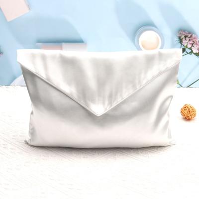 China Custom Printed Satin Gift Pouch Reusable Soft Silk Bag 20x15cm Luxury Packaging for sale