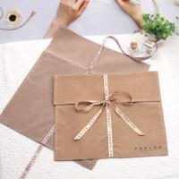 China Custom Logo Gray Velvet Envelope Jewelry Dust Bag 4x6 Inch Soft Pouch with Bow for sale