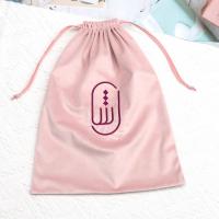 China Custom Logo Printed Large Pink Velvet Drawstring Bag 12x14 Inch Shoe Wallet Handbag Dust Pouch for sale