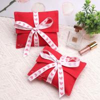 China Custom Red Canvas Envelope Jewelry Pouch 4x6 Inch Reusable with Ribbon for sale