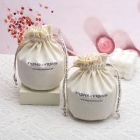 China Round Bottom Cotton Drawstring Dust Bag 12x15 Eco Friendly Candle Packaging for sale