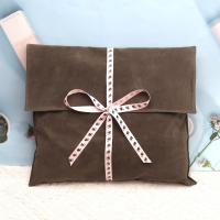 China Custom Suede Envelope Bag 30x25cm with Tie Closure for Cosmetic Mirror Wig Packaging for sale