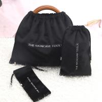 China Custom Velvet Drawstring Shoe Bag 8x10 Inch Screen Printed with Bead Dust Pouch for sale