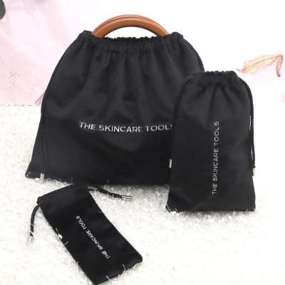 China Custom Velvet Drawstring Shoe Bag 8x10 Inch Screen Printed with Bead Dust Pouch for sale