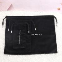 China Custom Velvet Drawstring Shoe Bag 8x10 Inch Screen Printed with Bead Dust Pouch for sale