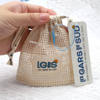 China Custom Logo Printed Cotton Mesh Drawstring Bag Drawstring for Gift Soap Packaging for sale