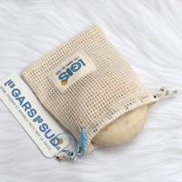 China Custom Logo Printed Cotton Mesh Drawstring Bag Drawstring for Gift Soap Packaging for sale