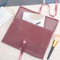 China Custom Logo Velvet Envelope Dust Bag with Ribbon Suede Cosmetic Pouch 20x15cm for sale