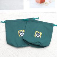 China Round Bottom Cotton Linen Makeup Drawstring Bag Custom Logo Printed for sale