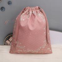 China Custom Logo Cotton Drawstring Dust Bag 4x6 Inch Pink Hat Storage Pouch for sale