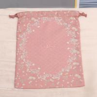 China Custom Logo Cotton Drawstring Dust Bag 4x6 Inch Pink Hat Storage Pouch for sale