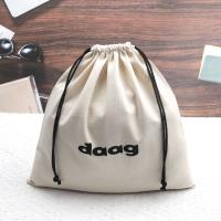 China Custom Logo Cotton Canvas Dust Bag 30x30 cm Organic Drawstring Storage Pouch for sale