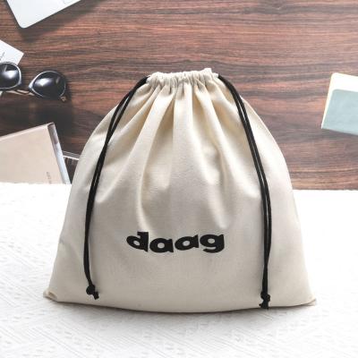China Custom Logo Cotton Canvas Dust Bag 30x30 cm Organic Drawstring Storage Pouch for sale
