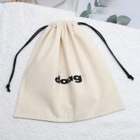 China Custom Logo Cotton Canvas Dust Bag 30x30 cm Organic Drawstring Storage Pouch for sale