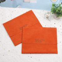 China Custom Logo Printed Velvet Wallet Handbag Dust Bag Luxury Envelope Pouch 30x20cm for sale