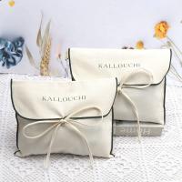 China Recyclable Cotton Twill Envelope Packing Bag 20x15 cm for Luxury Custom Logo Clothes Dust Bag for sale