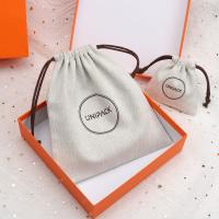 China Custom Logo Herringbone Cotton Drawstring Bag 2x3 to 16x18 Inch for Handbag Wallet Dust Pouch Packing for sale