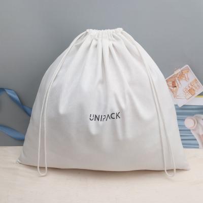 China Custom Cotton Twill Drawstring Dust Bag 30x30 cm OEM Logo Printed Packaging Pouch for Shoes Clothing Storage for sale