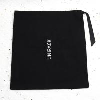 China Custom Cotton Twill Drawstring Shoe Bag 30x40 Inch Black Foldable Storage Bag for sale