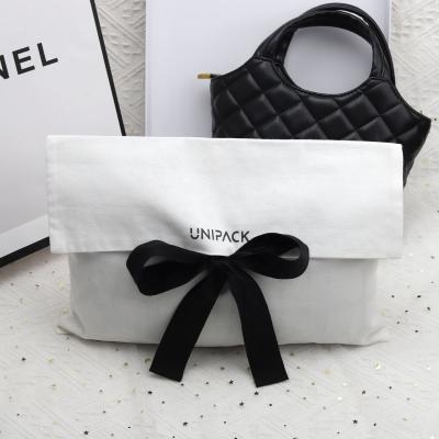 China Custom Cotton Linen Envelope Dust Bag 4x6 inch White Handbag Scarf Packaging for sale
