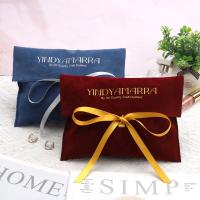 China Custom Velvet Suede Envelope Pouch 20x15 cm with Flap for Cosmetic Jewelry Packaging for sale