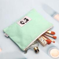 China Custom Printed Canvas Cotton Pouch for Beauty Travel Skincare Makeup Cosmetic Brush 30x20cm for sale