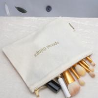 China Eco Friendly Custom Printed Organic Cotton Linen Makeup Bag with Zipper 20x17 cm for sale