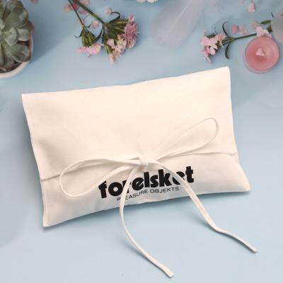 China Custom Cotton Canvas Envelope Dust Bag 30x40cm Recyclable Cosmetic Pouch for sale