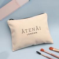 China Natural Canvas Cosmetic Zipper Bag 4x6 Inch Custom Logo Screen Printing Recyclable Cotton Pouch for sale