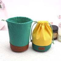 China Canvas Cosmetic Drawstring Cotton Dust Bag with Round Bottom for sale