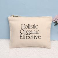China Custom Cotton Canvas Zipper Cosmetic Bag 4x6 inch Reusable Travel Makeup Pouch OEM for sale