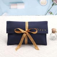 China Cotton Linen Envelope Flap Pouch Dustproof Cosmetic Handbag Packaging 30x20cm for sale