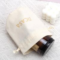 China Custom Cotton Linen Drawstring Dust Bag 15x20cm Round Bottom with Logo Printing for sale