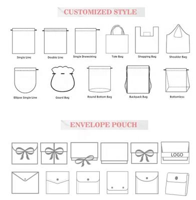 China Custom Logo Cotton Twill Envelope Dust Bag 2x3 to 16x18 Inches Recyclable Eco Friendly for sale
