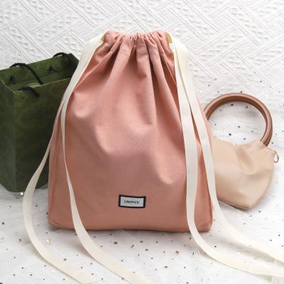 China Square Canvas Drawstring Cosmetic Custom Dust Bag Custom Logo Printed for sale